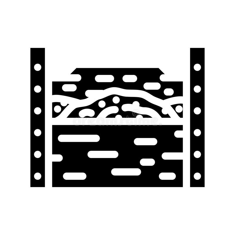 Compost Bin Eco Conscious Glyph Icon Vector Illustration Stock Vector ...