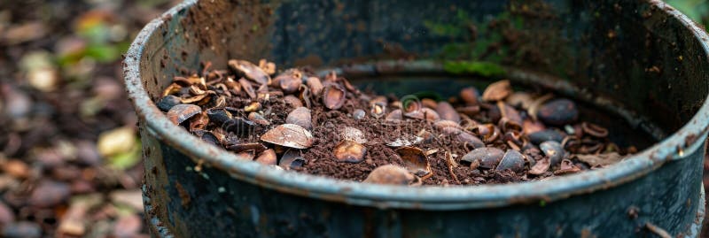 A Compost Bin Filled with Used Cacao Bean Shells Highlighting the ...