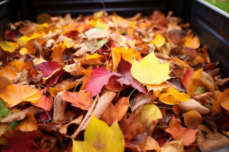 Compost Bin Full of Autumn Leaves Stock Illustration - Illustration of ...