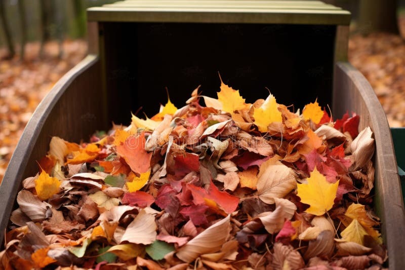 Compost Bin Full of Autumn Leaves Stock Image - Image of seasonal ...