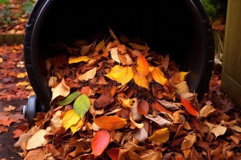 Compost Bin Full of Autumn Leaves Stock Photo - Image of recycling ...