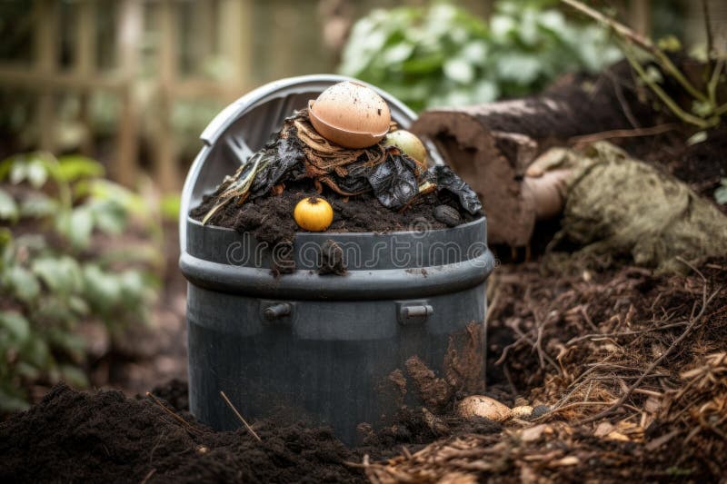Compost Bin Overflowing with Rich, Black Compost Stock Illustration ...