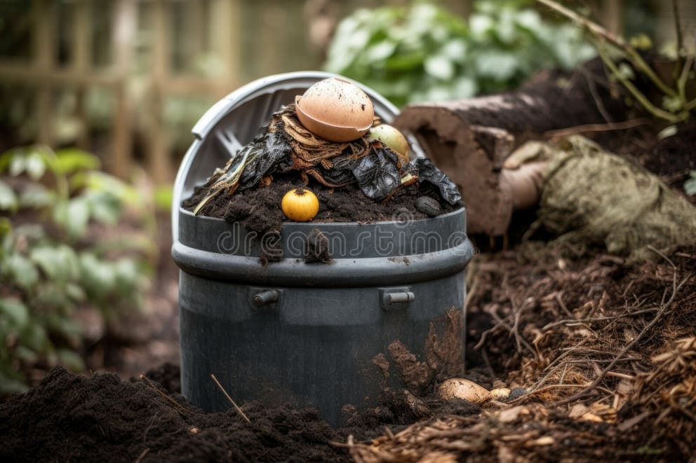 Compost Bin Overflowing with Rich, Black Compost Stock Illustration ...