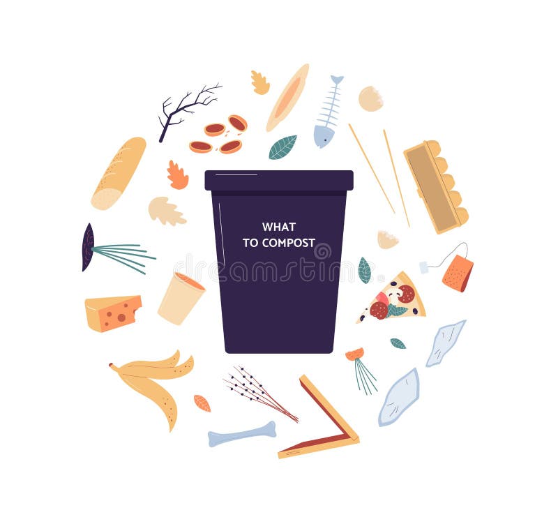 Infographic of Garden Composting Bin with Scraps. What To or Not To ...