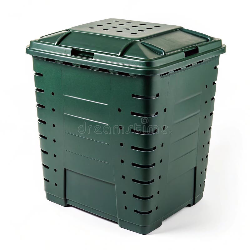 Compost Bin on White Background Stock Illustration - Illustration of ...