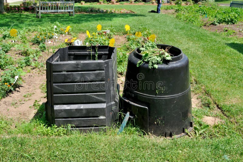 Compost bins stock photo. Image of plant, mulch, environment - 20119570
