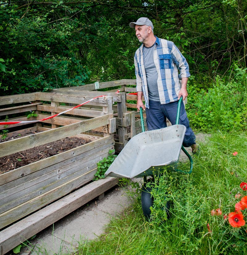 Compost bins with humus stock image. Image of transports - 151802697