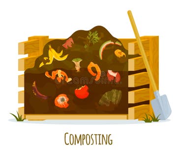 Compost Composting Flat Composition Stock Vector - Illustration of ...