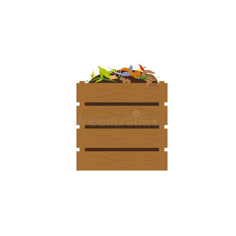 Compost Heap with Organic Waste Flat Vector Illustration Stock Vector ...