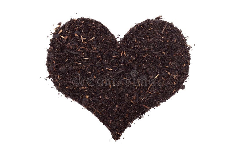 Compost in a heart shape stock image. Image of horticulture - 57705701
