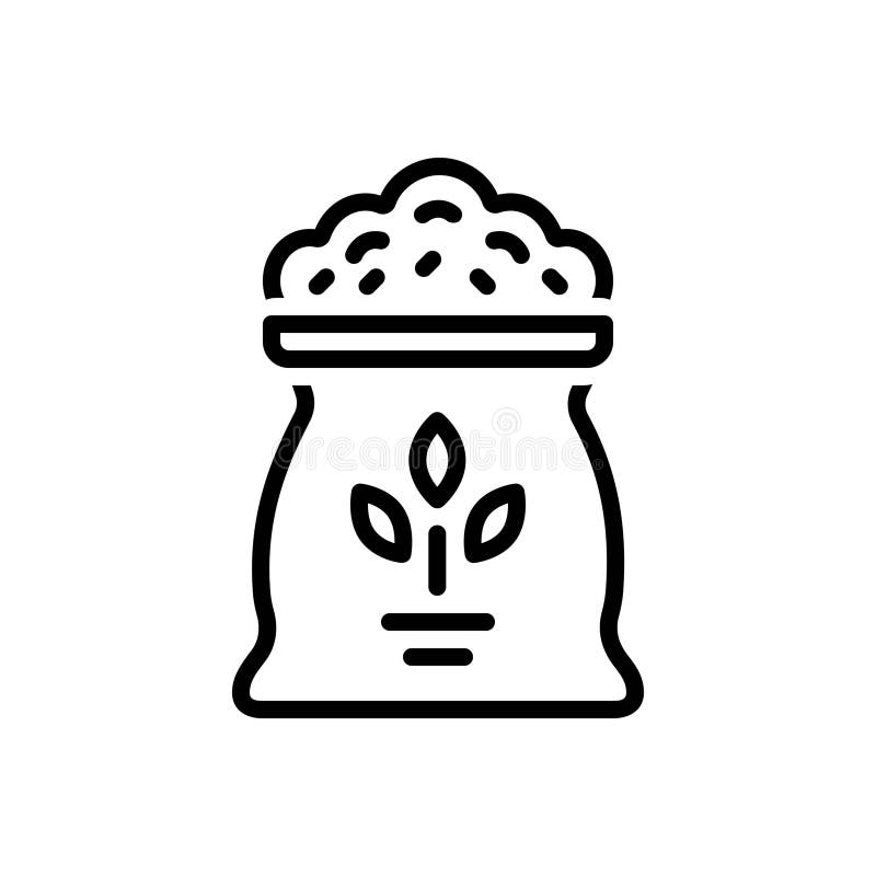 Black Line Icon for Compost, Manure and Plant Stock Illustration ...
