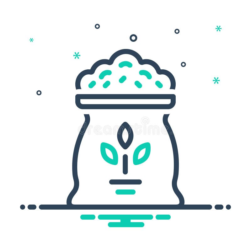 Black Line Icon for Compost, Manure and Plant Stock Vector ...