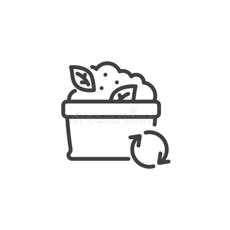 Compost line icon stock vector. Illustration of symbol - 307603041