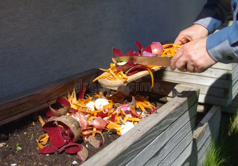 Compost from Kitchen Organic Waste and Home Recycling Stock Image ...