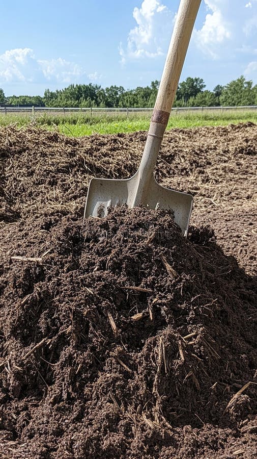 A Compost Pile Being Turned with a Pitchfork To Aerate it. Stock ...