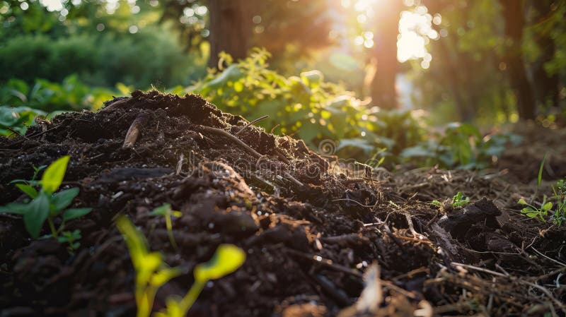 A Compost Pile Breaking Down Organic Matter into Nutrient-rich Soil ...
