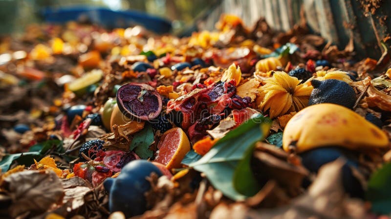 Compost Pile with Fruit Peels - AI Generated Stock Illustration ...