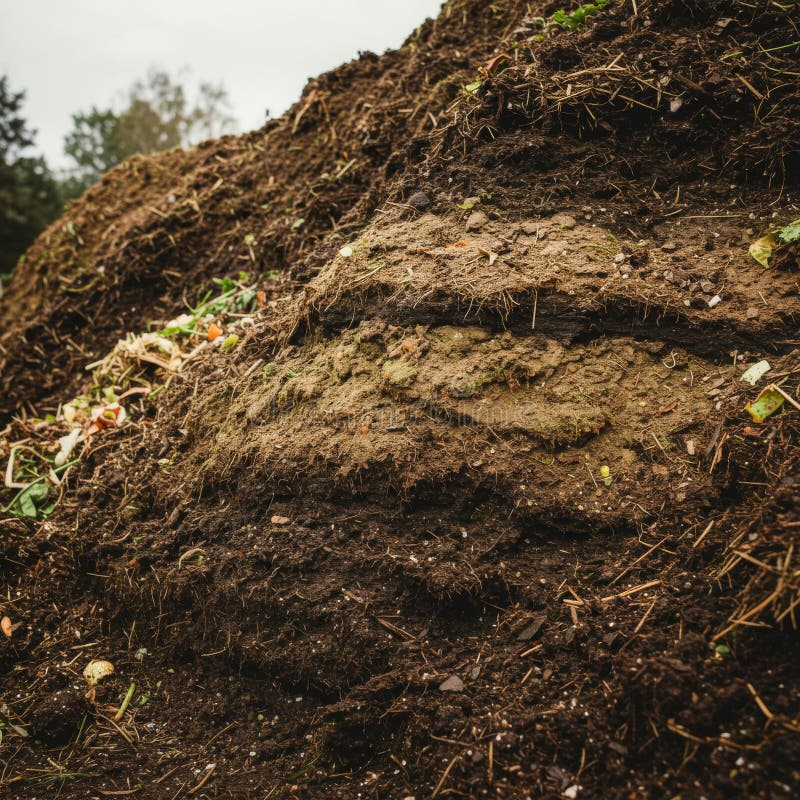 A Compost Pile with Visible Layers of Decomposition. the Structure of ...