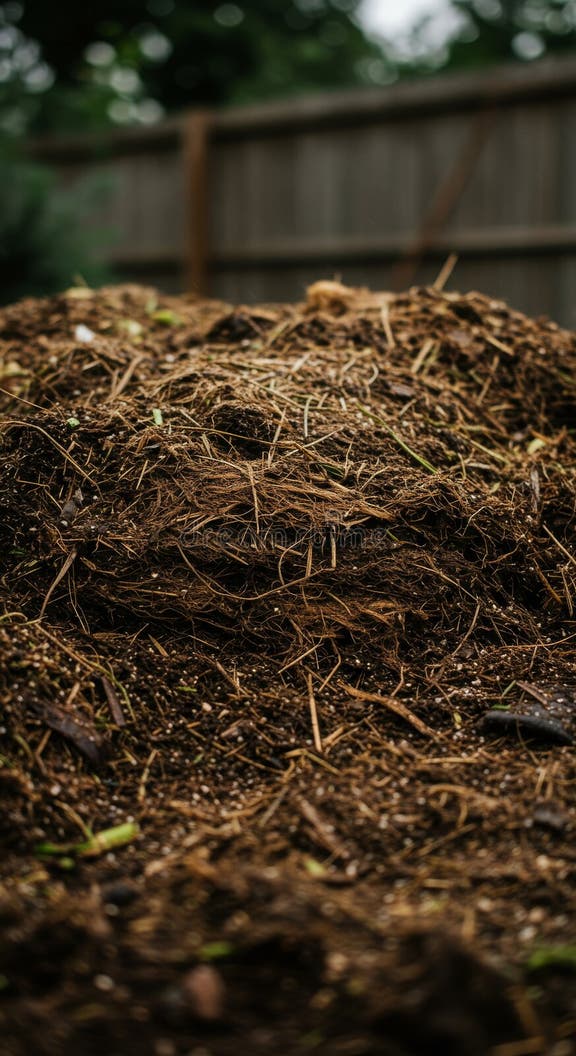 A Compost Pile with Visible Layers of Decomposition. the Structure of ...