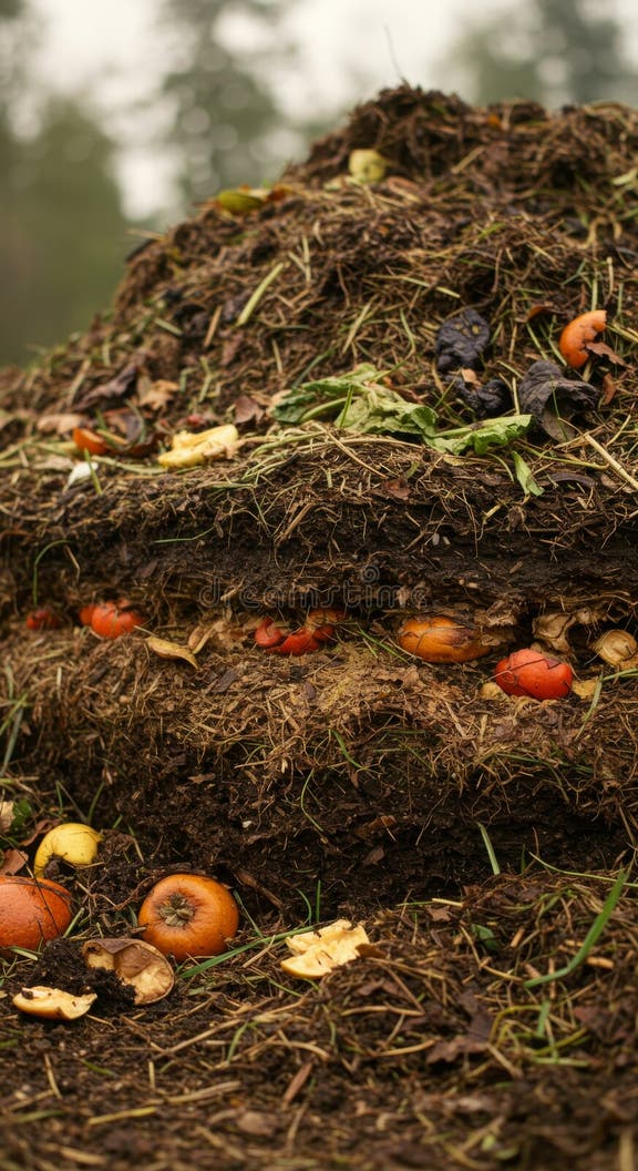 A Compost Pile with Visible Layers of Decomposition. the Structure of ...