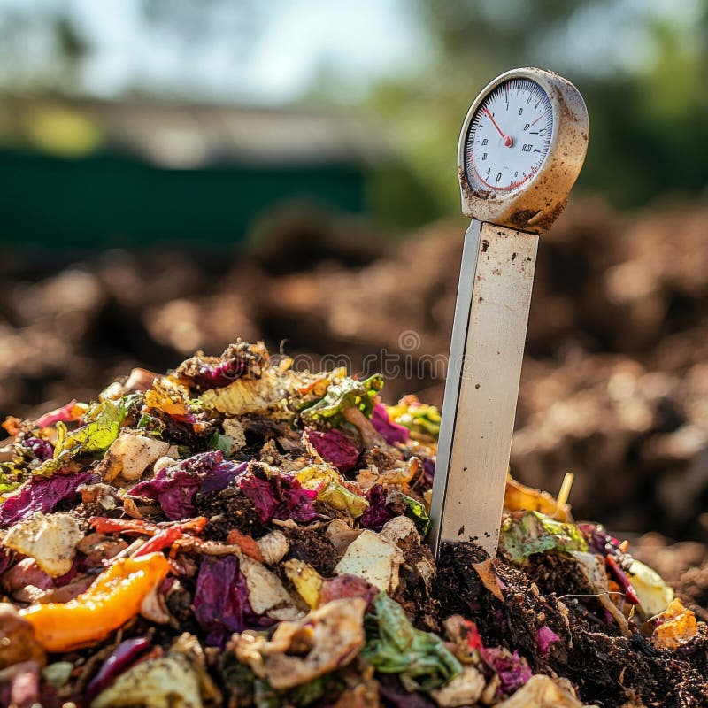 Compost Thermometer Measuring the Temperature of Decomposing Organic ...