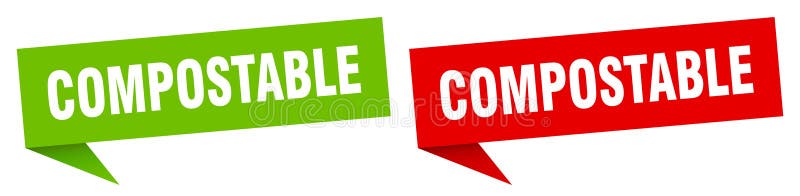 Compostable Banner. Compostable Speech Bubble Label Set Stock Vector ...