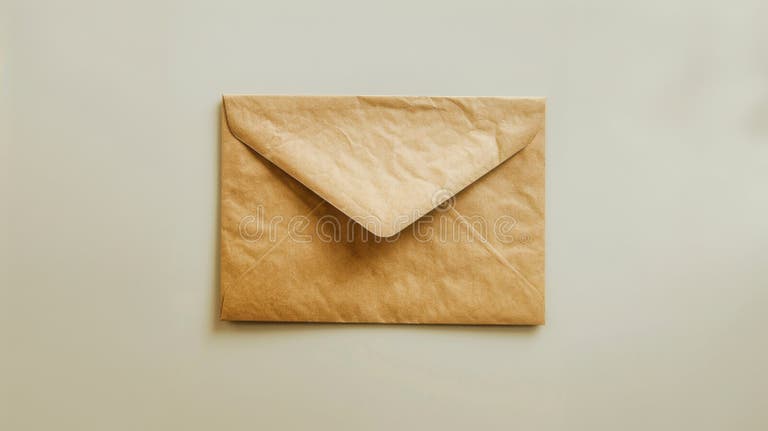 Compostable Kraft Paper Envelope on a Neutral Background Stock ...