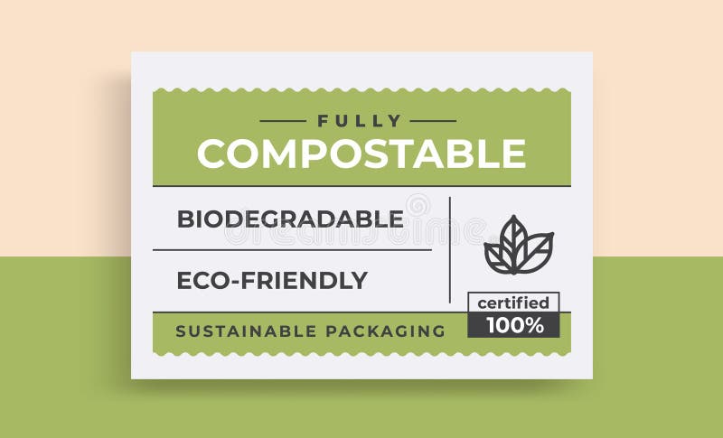 Compostable Label Vintage. Eco-Friendly Material Stock Vector ...