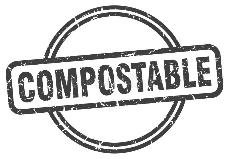 Compostable Stamp. Compostable Round Vintage Grunge Label Stock Vector ...