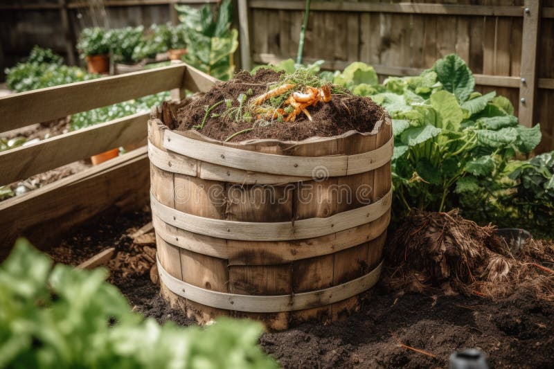 Composter Creating Nutrient-rich Compost for Vegetable Garden Stock ...