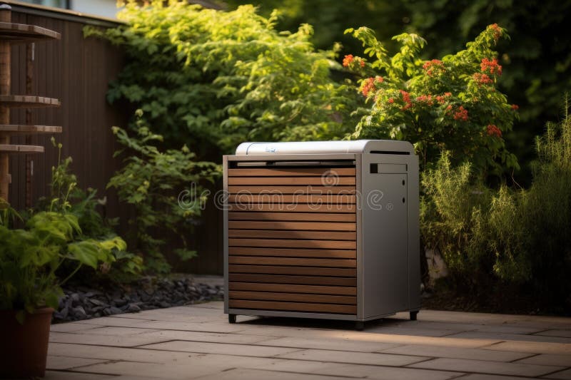 Composting Bin, Wooden in the Back Yard Stock Image - Image of ...