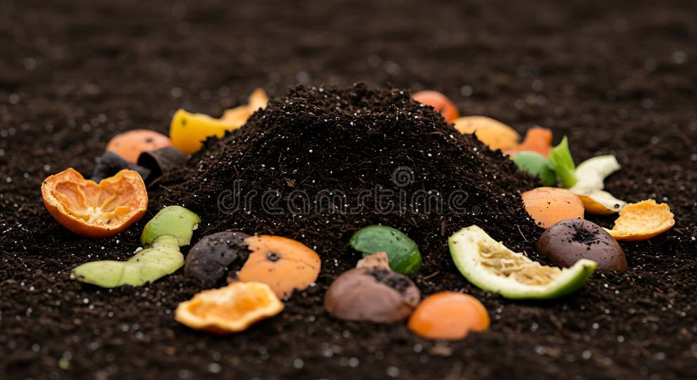 Composting Fruit and Vegetable Scraps Stock Illustration - Illustration ...