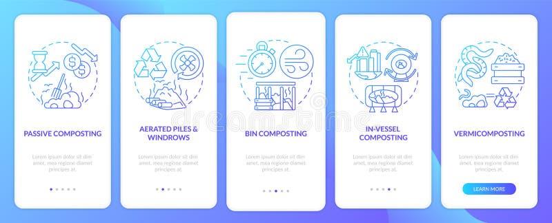 Composting Methods Onboarding Mobile App Page Screen with Concepts ...
