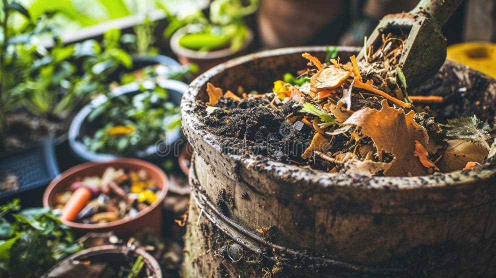 Composting Pot stock photo. Image of kitchen, bali, offering - 366841434