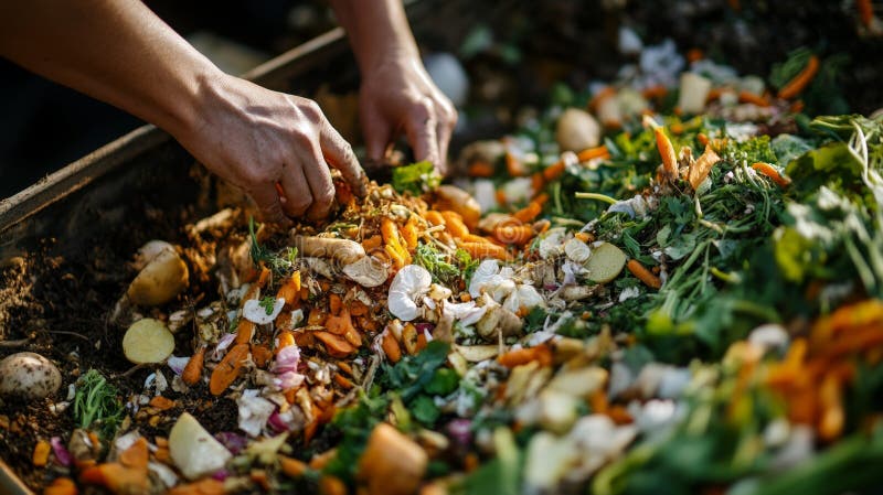 Composting Process with Fresh Vegetable Scraps and Organic Material ...