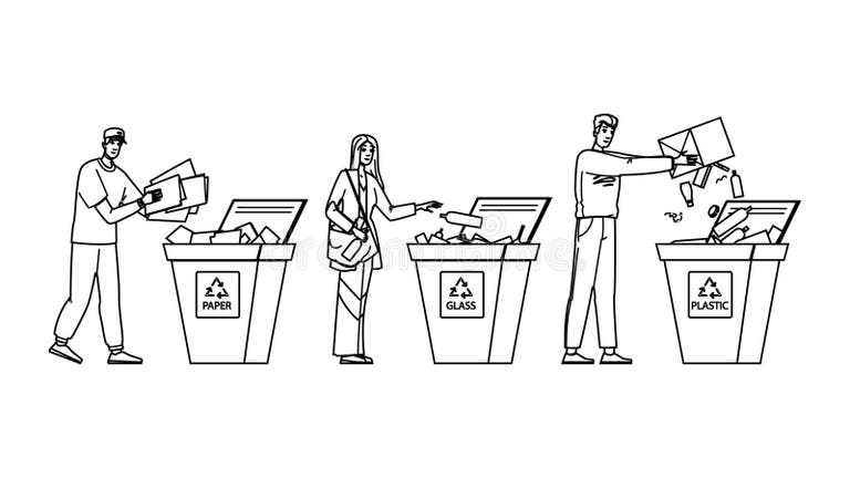 Composting Sorting Trash Vector Stock Illustration - Illustration of ...