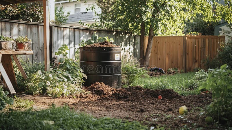 A Composting Station in a Suburban Backyard with a Guide on How To Use ...