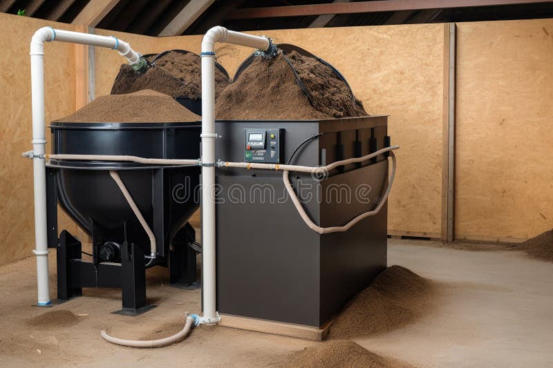 Composting System with Automatic Turner and Aeration Stock Image ...