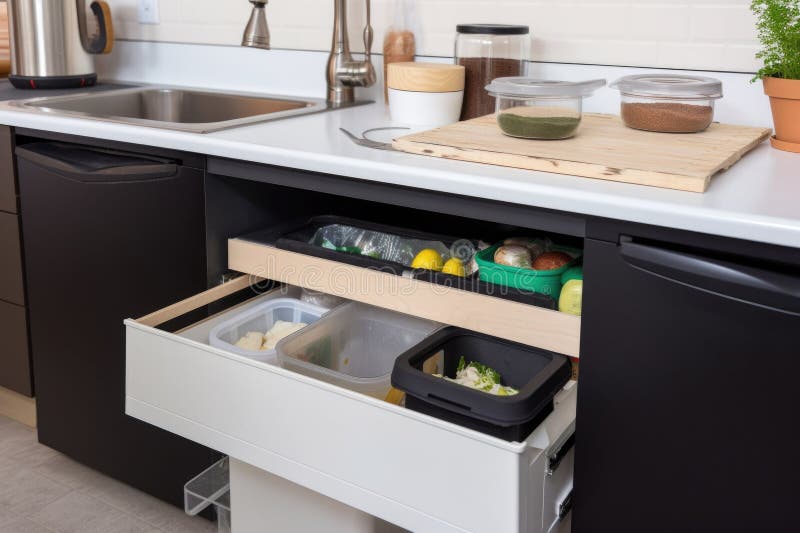 Composting System Built into Kitchen Countertop, with Bins and ...