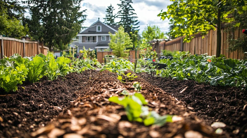 Composting System in Eco-friendly Backyard. Stock Image - Image of ...