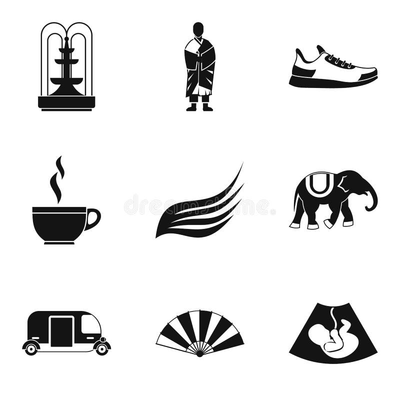 Composure Icons Set, Simple Style Stock Illustration - Illustration of ...