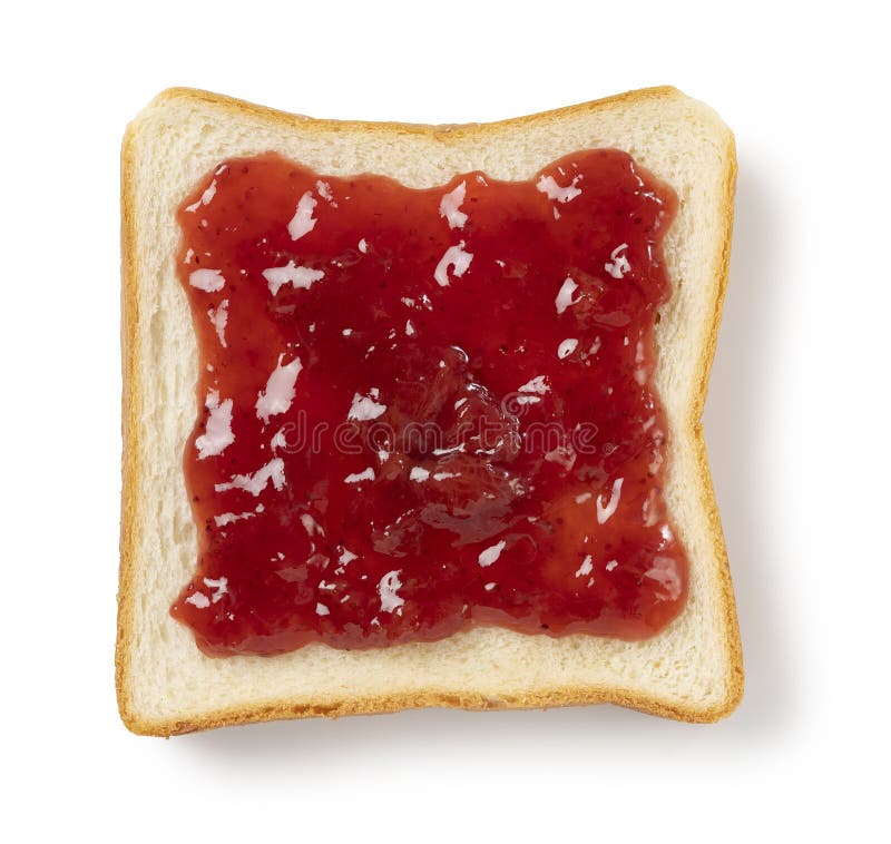 Compota De Morango E Pão Em Fundo Branco Imagem de Stock - Imagem de ...