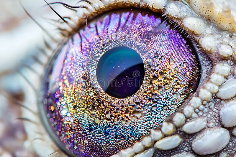 The Compound Eye of a Dragonfly, Reflecting an Iridescent World of ...