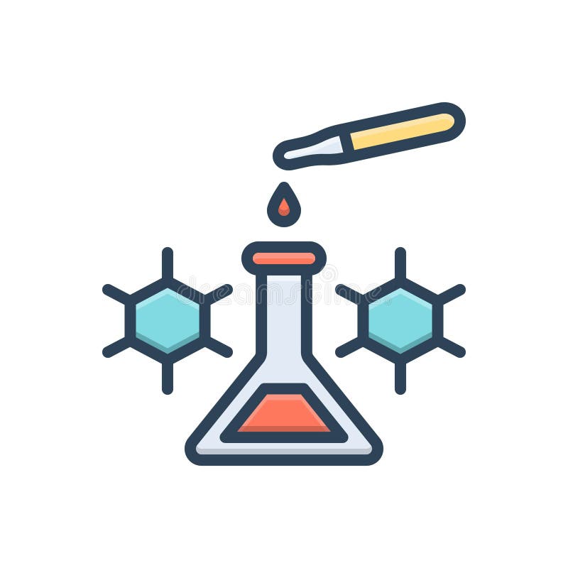 Color Illustration Icon for Compound, Amalgamation and Experiment Stock ...