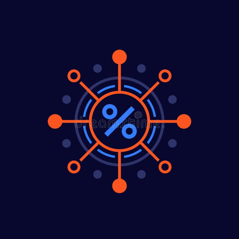 Compound Interest Icon, Line Vector Stock Vector - Illustration of ...