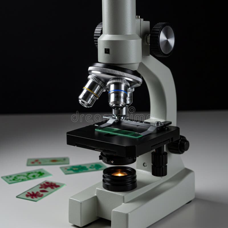 Compound microscope stock illustration. Illustration of model - 178641637