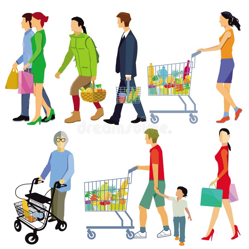 Compras, Carro De La Compra, Al Por Menor, Ilustración del Vector ...