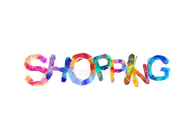 Compras Palabra De Letras Triangulares Ilustración del Vector ...