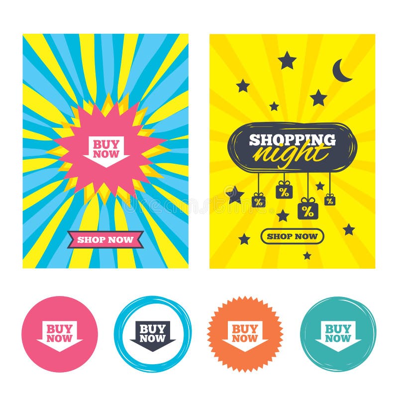 Compre Agora O ícone Do Sinal Botão De Compra Em Linha Da Seta ...