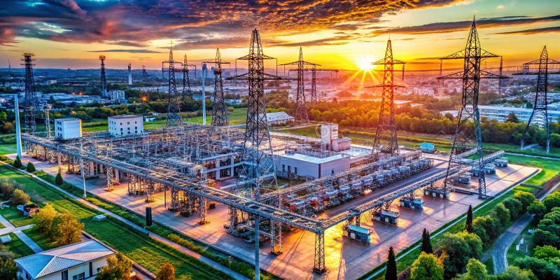 Comprehensive Aerial Perspective of a Modern Electrical Substation ...
